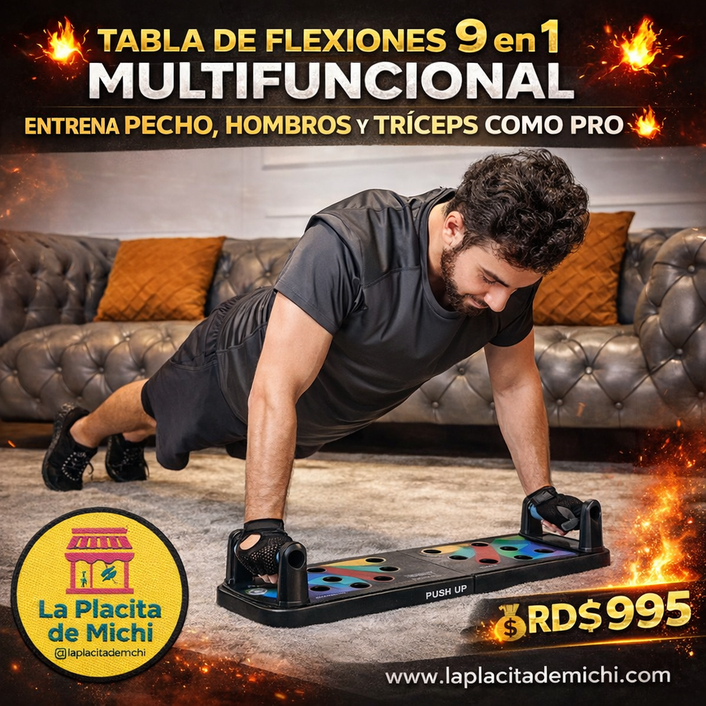 🔥💥 TABLA DE FLEXIONES 9 en 1 MULTIFUNCIONAL – ENTRENA PECHO, HOMBROS Y ...